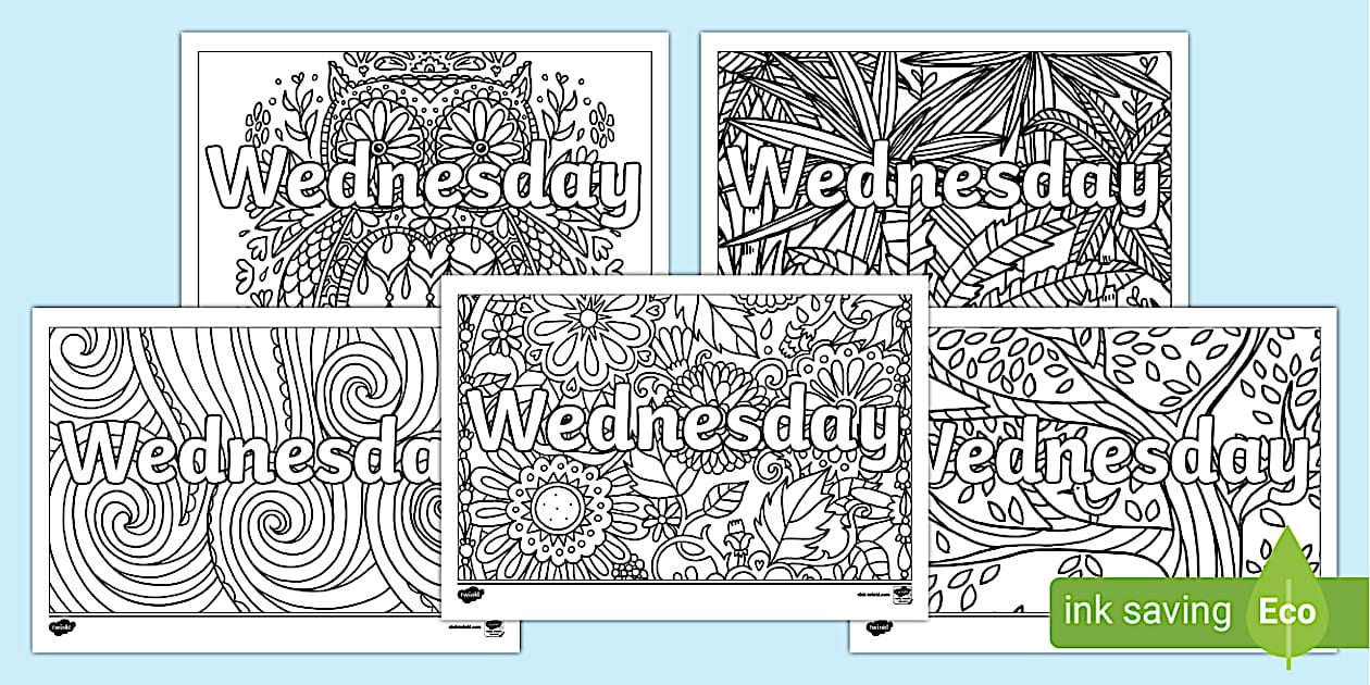 Wednesday Mindfulness Name Colouring Activity (teacher made)
