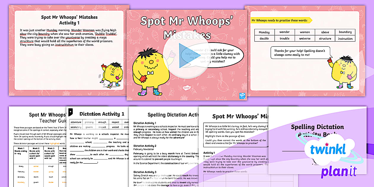 PlanIt Spelling Year 3 Term 3A Assess and Review Spelling Pack