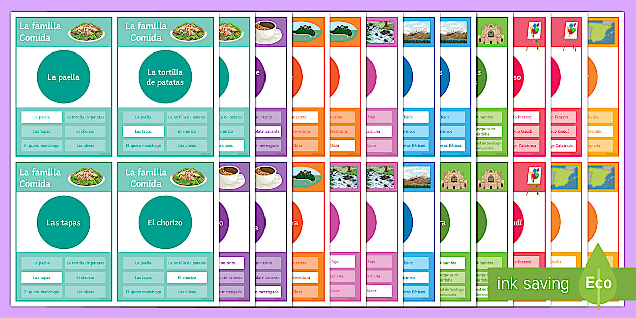 All About Spain Happy Families Card Game