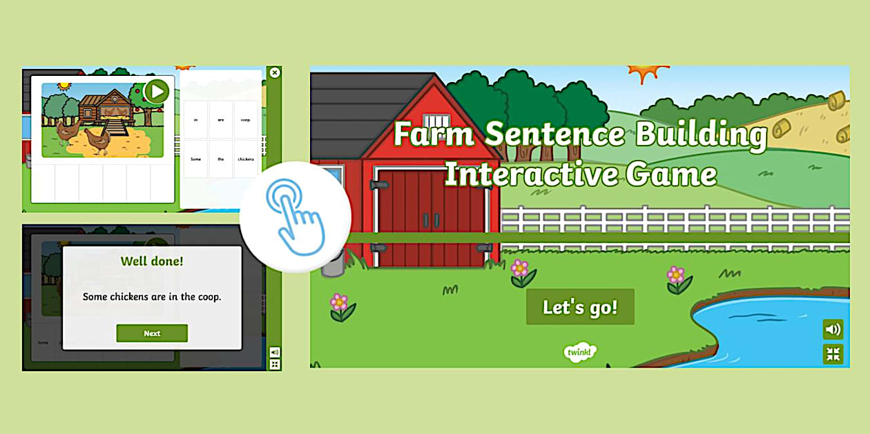 Farm Sentence Building Interactive Game | Twinkl - Twinkl