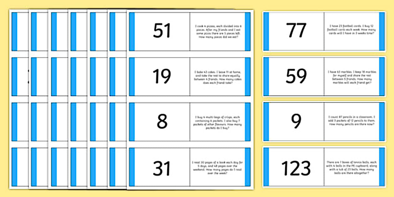 Editable 2-Step Word Problem Loop Cards (teacher made)