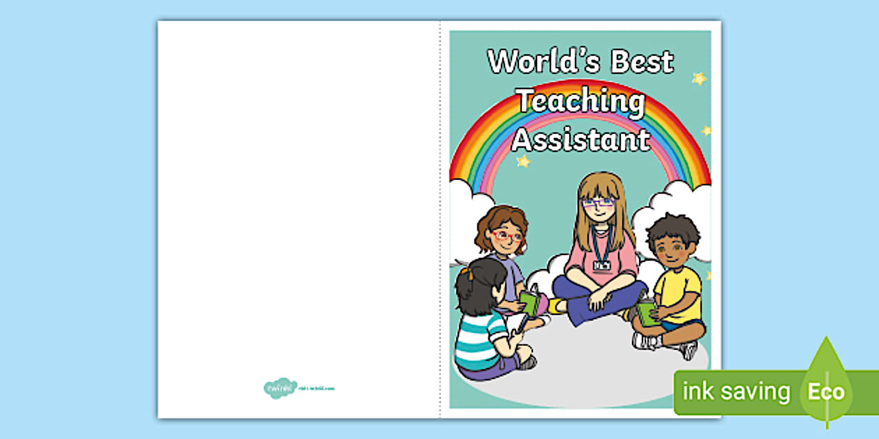 Black and White World's Best Teaching Assistant Card