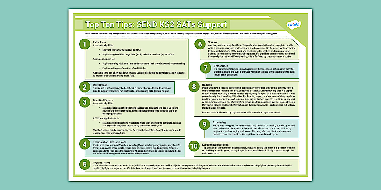Top Tips for Supporting Learners with SEND during SATs - KS2
