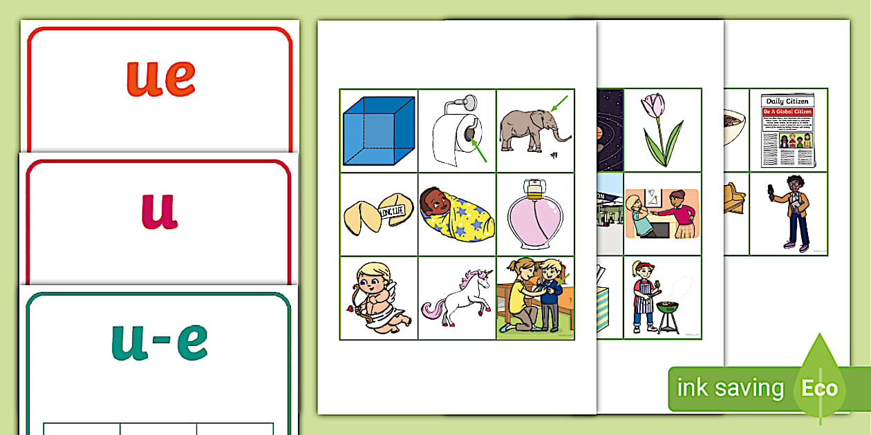 Alternative Long 'u-e' Sorting Cards Activity (teacher made)