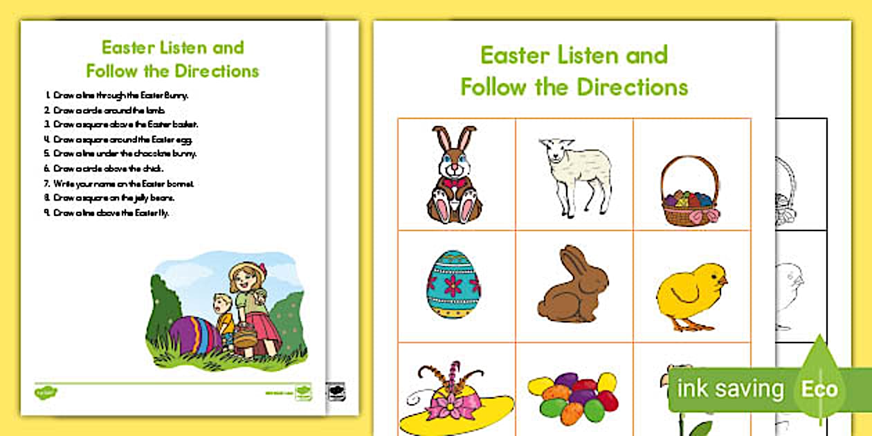 Easter Following Directions | Easter | Twinkl USA - Twinkl