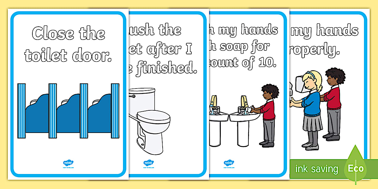 Editable Using The Toilet Display Signs (teacher made)