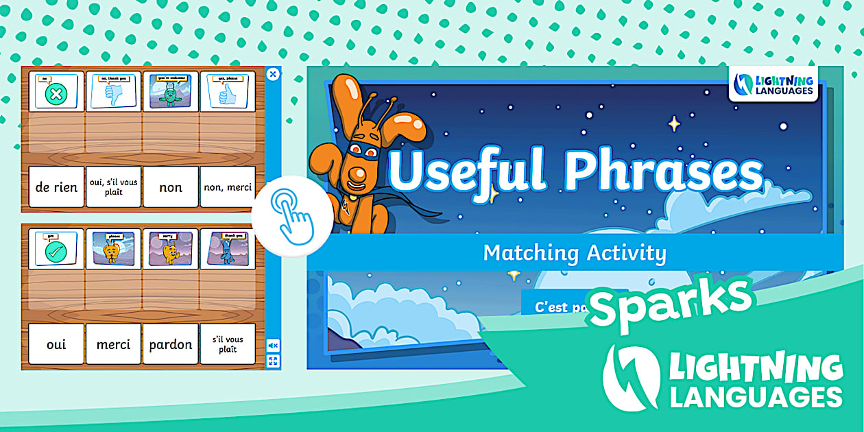 👉 French|Sparks|Useful Phrases Interactive Matching Activity
