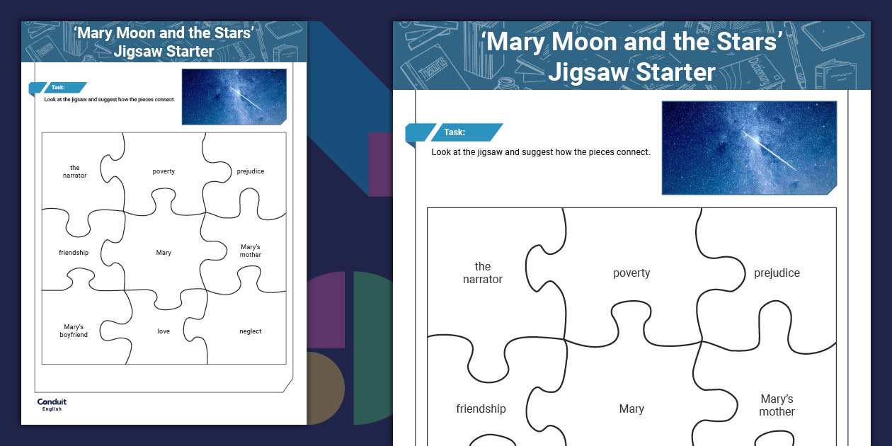 'Mary Moon and the Stars' Jigsaw Starter (teacher made)