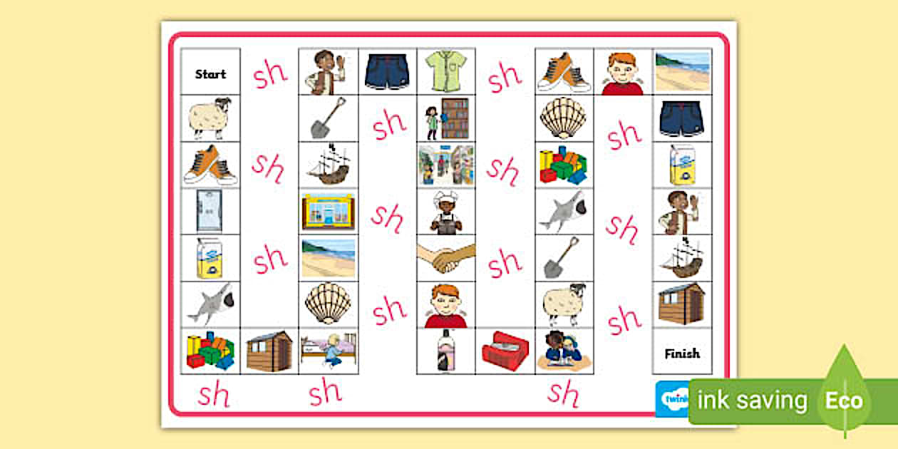 Initial /sh/ Sound Board Game (teacher made) - Twinkl