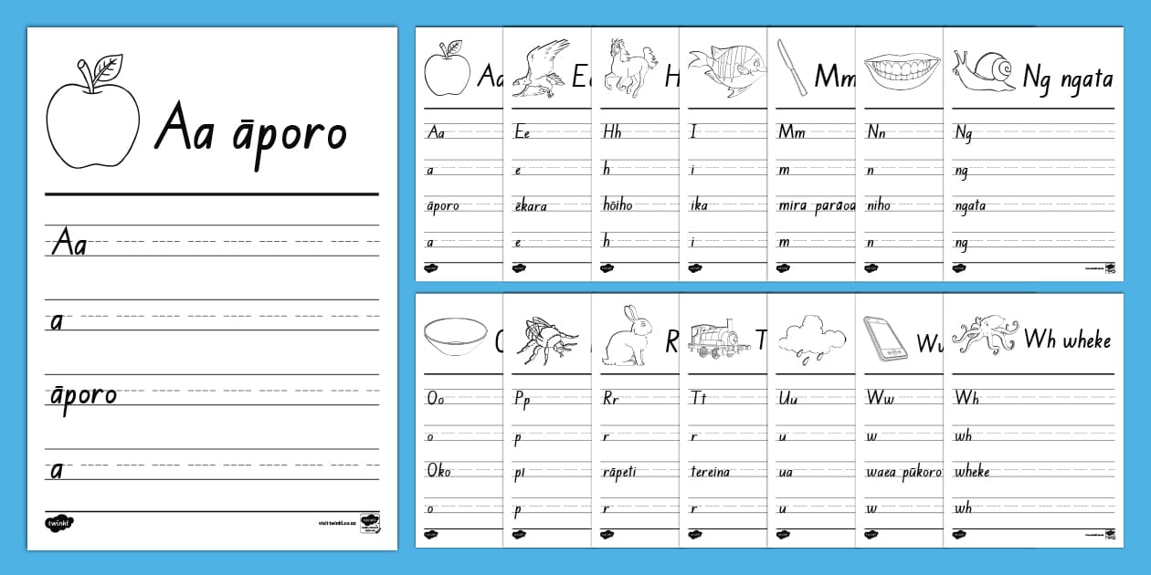 Alphabet Writing Te Reo Māori Template | Twinkl NZ - Twinkl