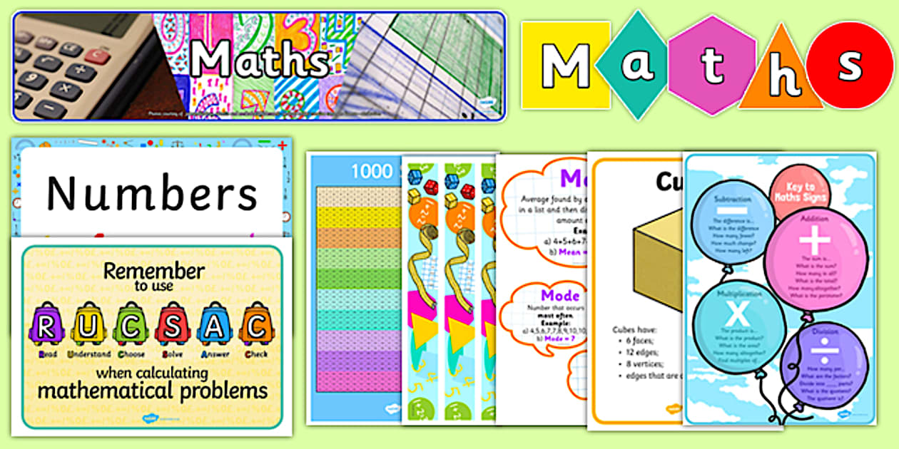 Top 10 KS2 Maths Display Resource Pack (teacher made)
