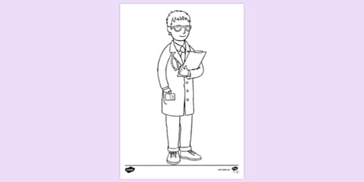Male Doctor Colouring Sheet (teacher made) - Twinkl