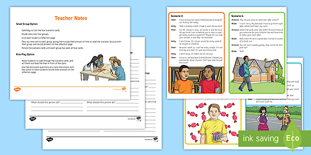 Peer Pressure Scenario Cards for Grades 3-5 | Twinkl USA