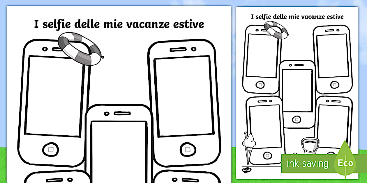 I selfie delle mie vacanze estive Attività - Twinkl