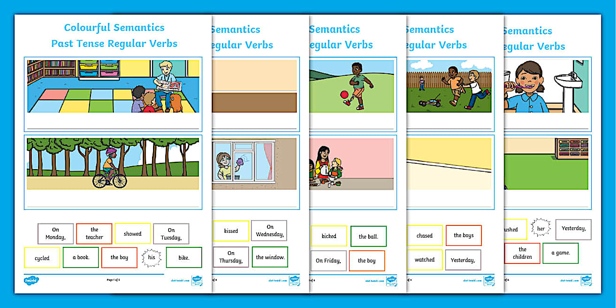 Colourful Semantics - Past Tense Verbs (teacher made)