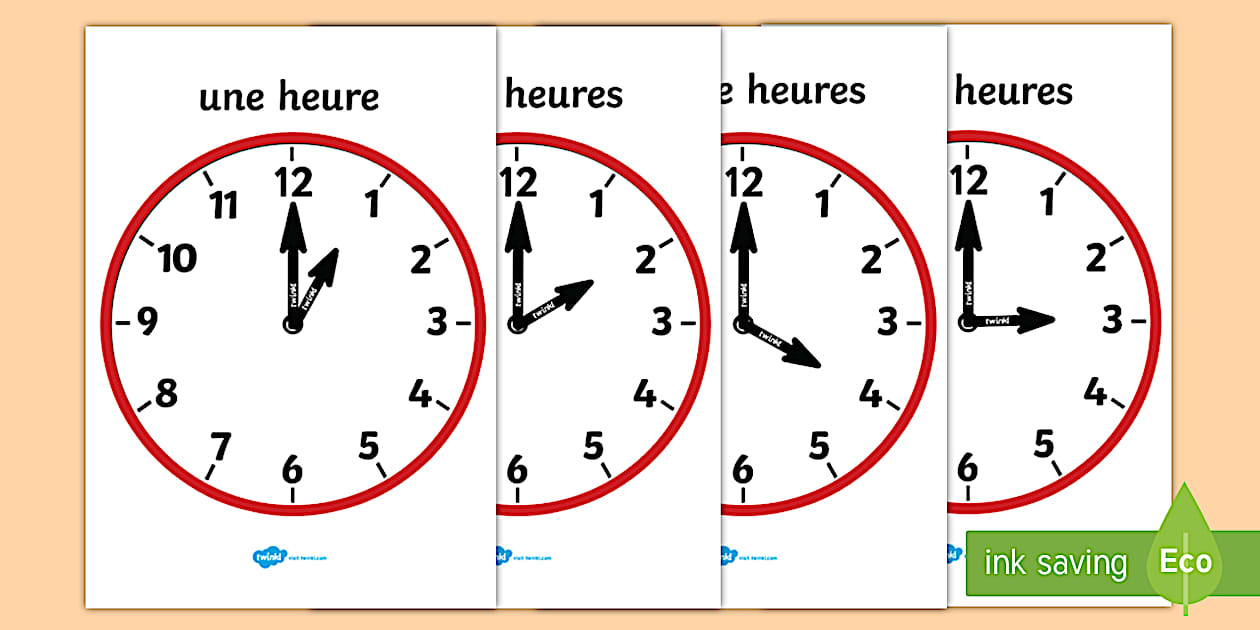 Posters d'affichage : Horloges analogues - L'heure - Twinkl