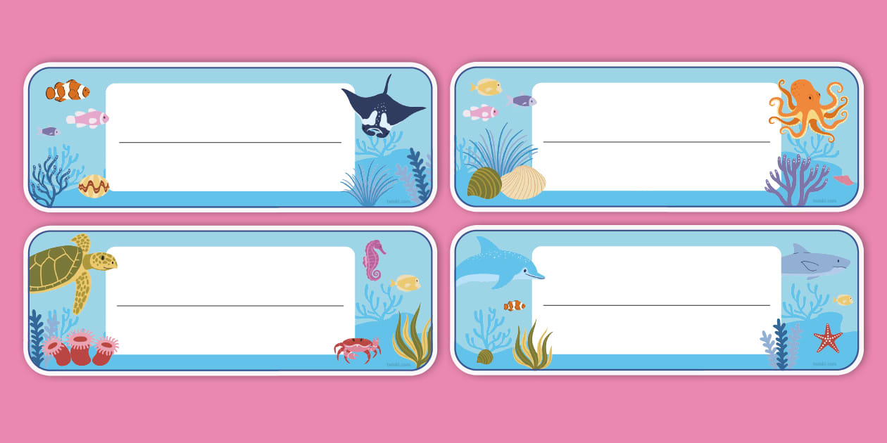 The Great Barrier Reef Themed Name Labels (teacher made)