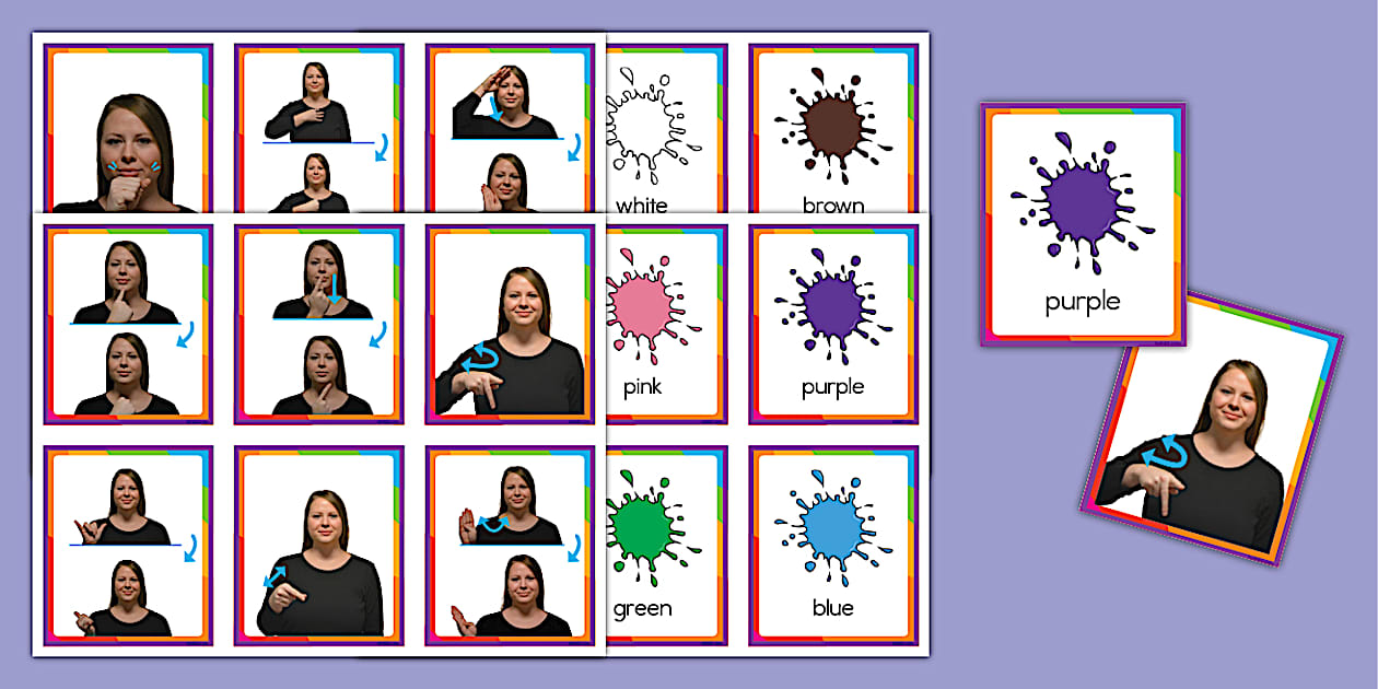 ASL Colors Matching Cards (teacher made) - Twinkl