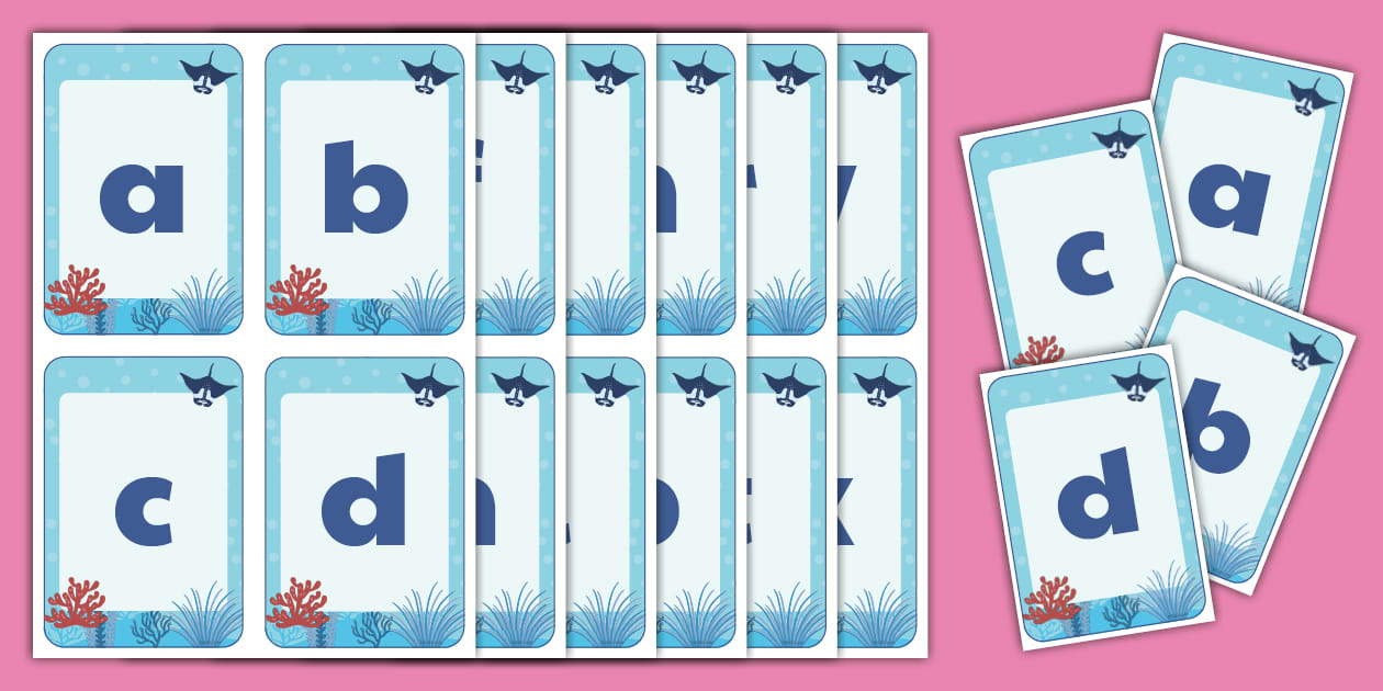 The Great Barrier Reef Themed Lower Case Alphabet Flashcards