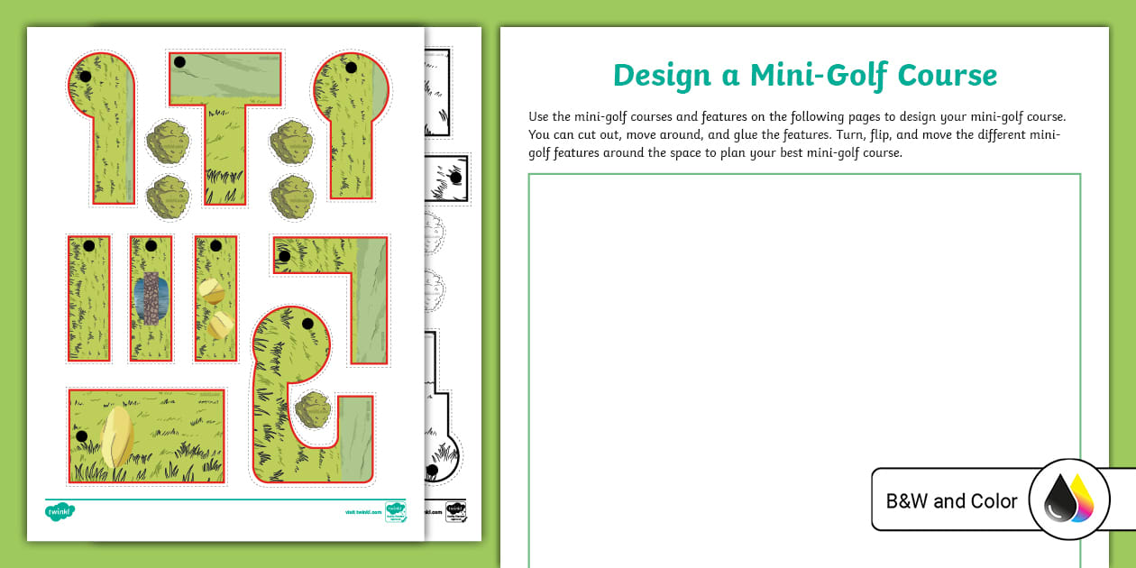 Design a Mini-Golf Course Cut and Paste Activity - Twinkl