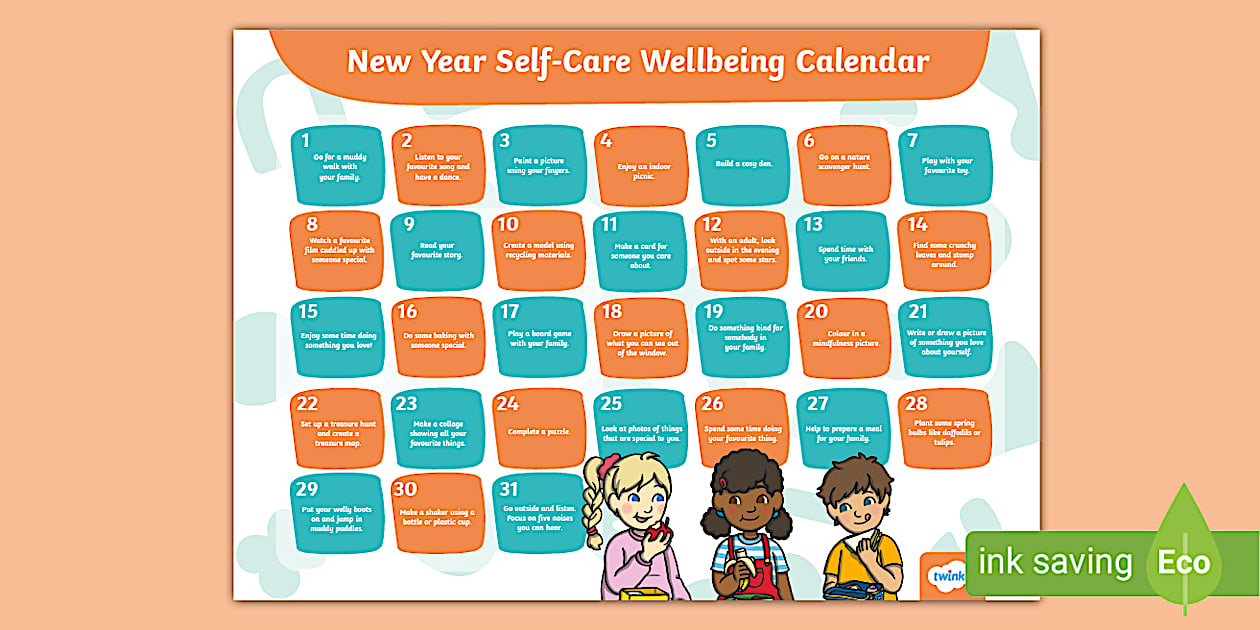 New Year Self-Care EYFS Wellbeing Calendar (teacher made)