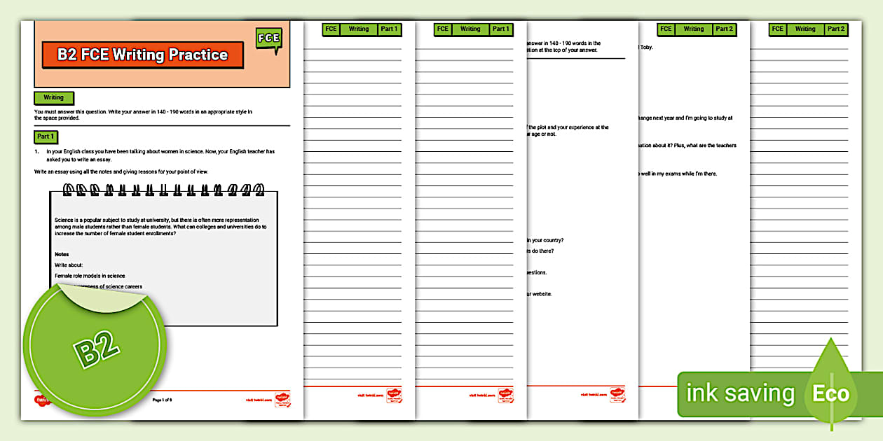 ESL B2 FCE Writing Practice Paper (2) (teacher made)