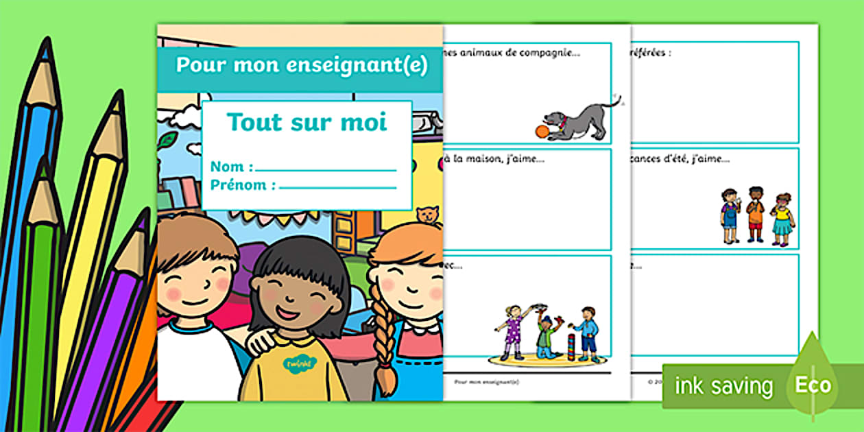 Livret de rentrée pour mon enseignant(e) : tout sur moi