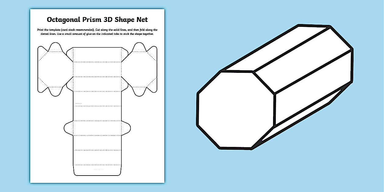 Octagonal Prism Net 3D Shape | Math | Geometry | Twinkl USA