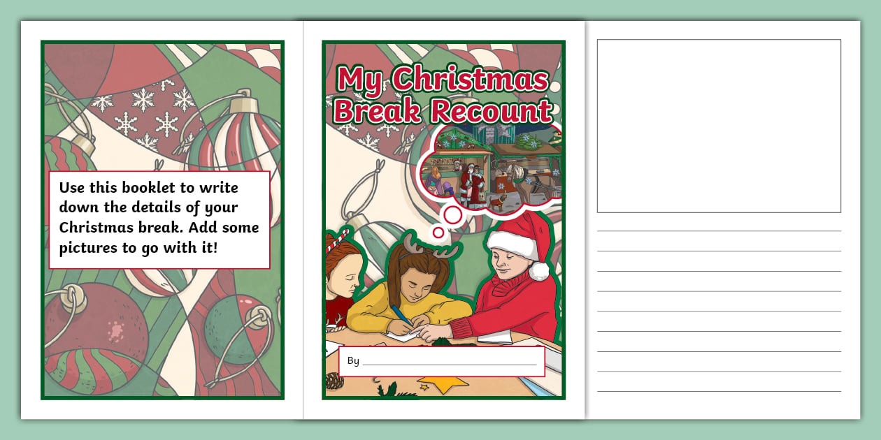 My Christmas Break Recount Book Writing Frame (teacher made)