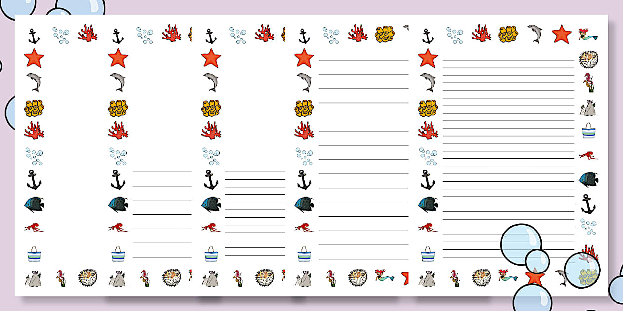 Under the Sea Page Borders - Ocean Life (teacher made)