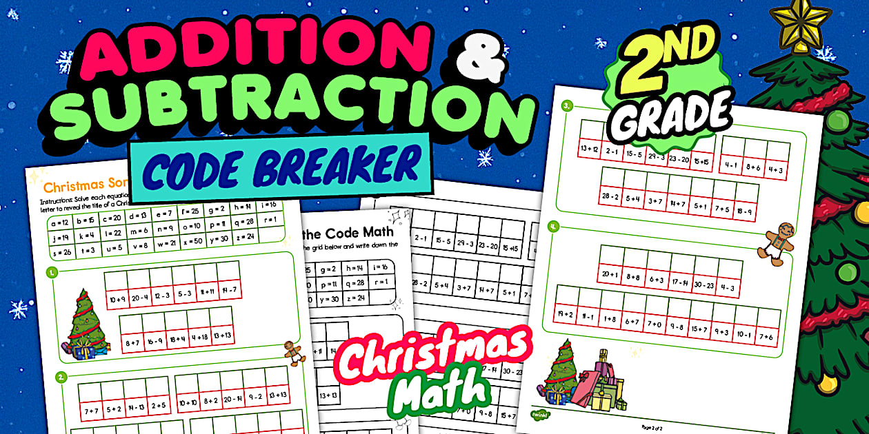 Christmas Songs Crack the Code Math Worksheet | Puzzles