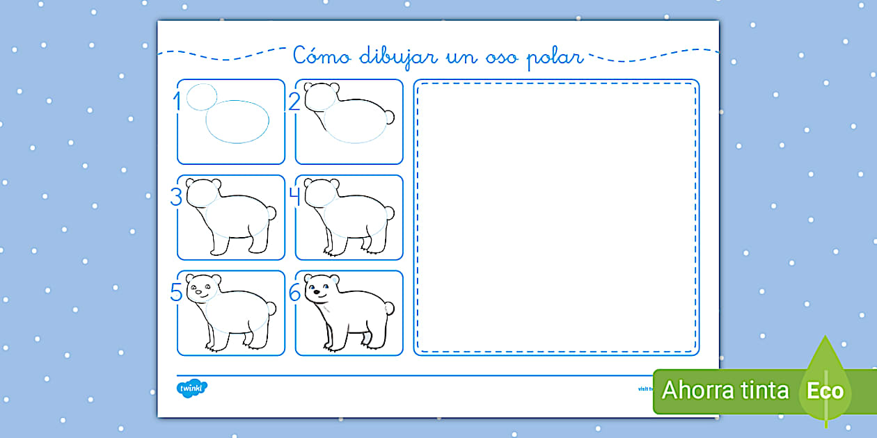 Ficha de actividad: Cómo dibujar un oso polar - Twinkl