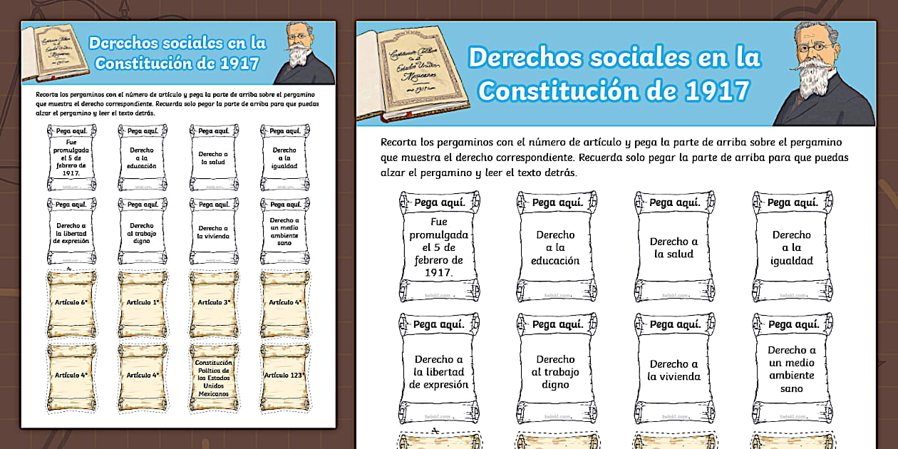 Constitución de 1917 - derechos sociales (teacher made)