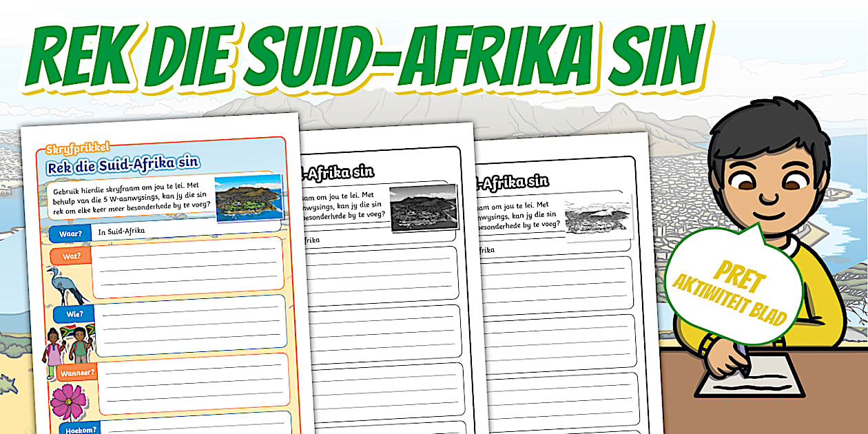 Grondslagfase - Rek die Suid-Afrika sin - Skryfprikkel (KABV - Belyn)