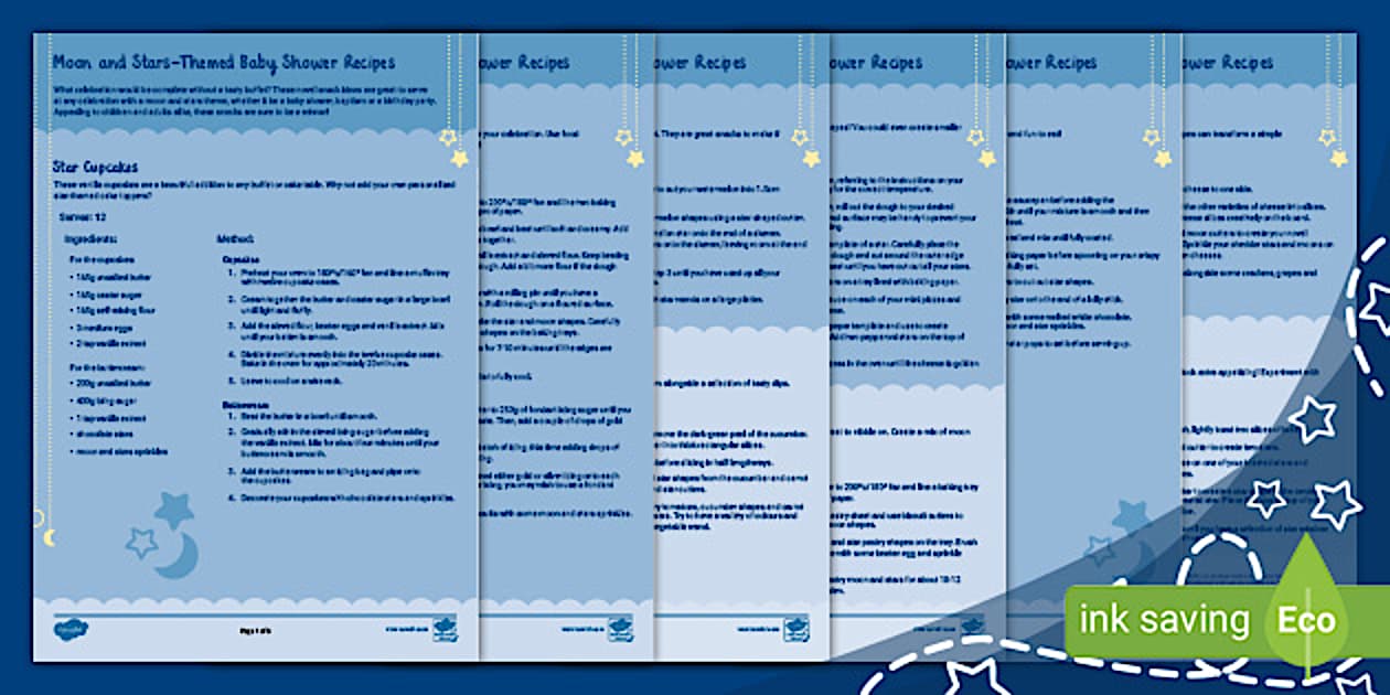 Moon and Stars Themed Food Recipes (teacher made) - Twinkl