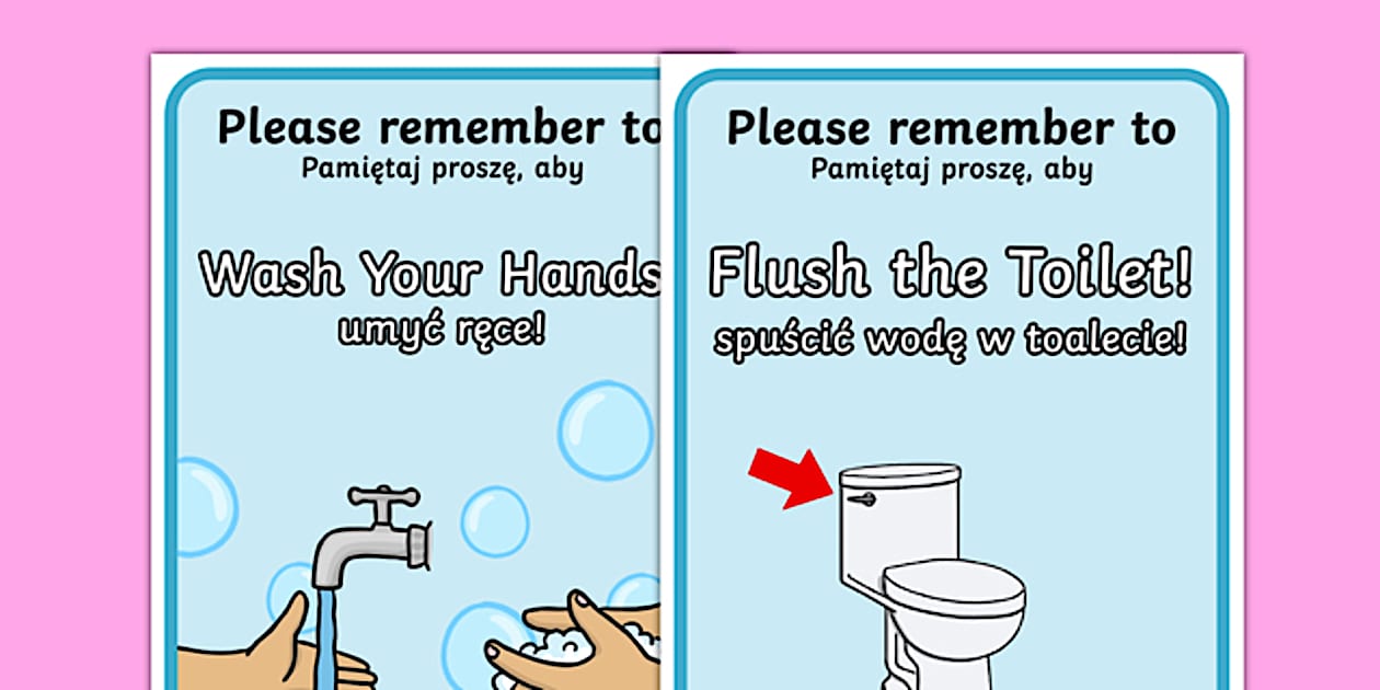 Using the Toilet Reminder Posters Polish Translation