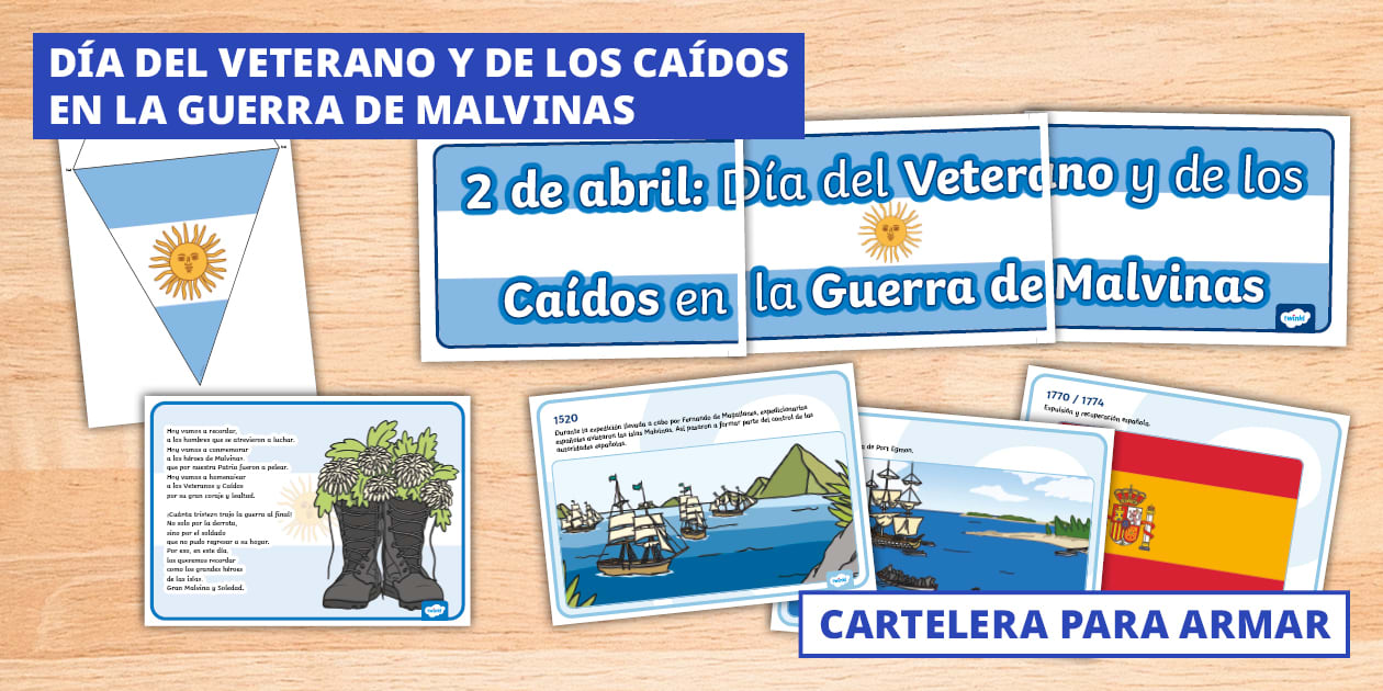Pack: Cartelera del Día del Veterano y Caído en la Guerra de Malvinas (2 de
