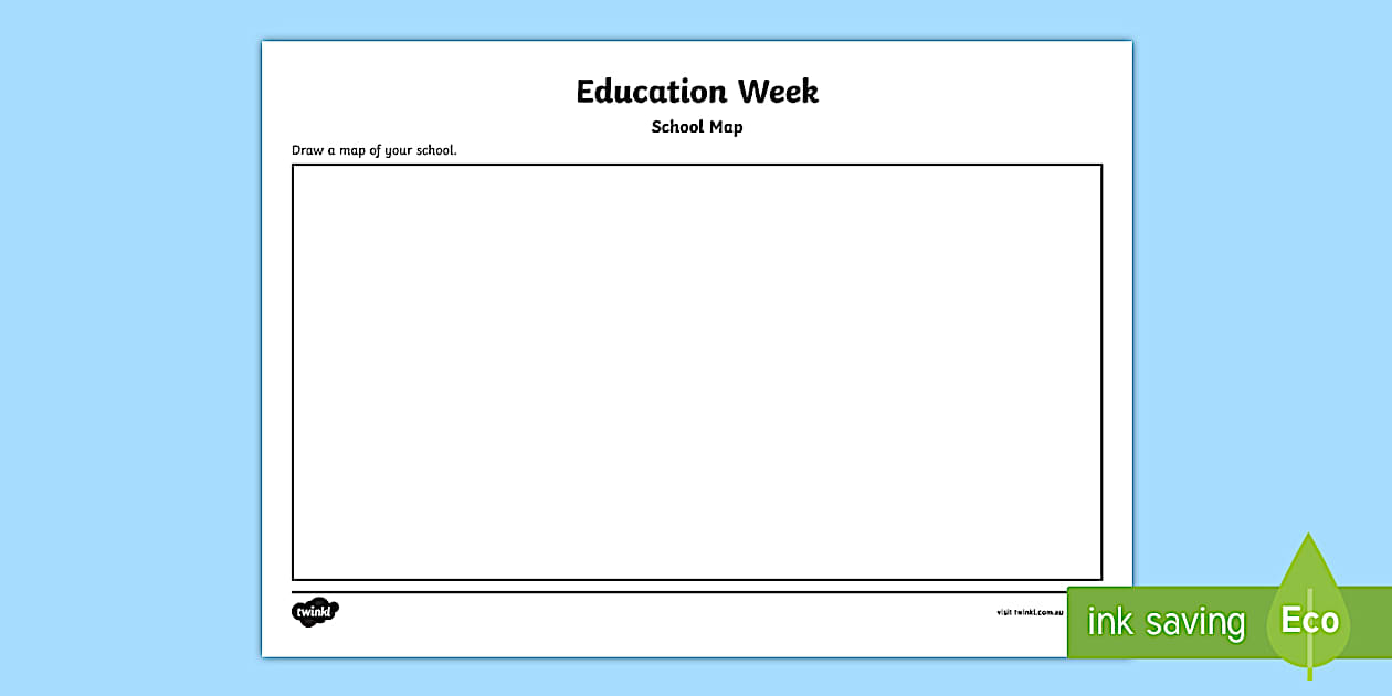 Education Week My School Map Worksheet / Worksheet - Twinkl