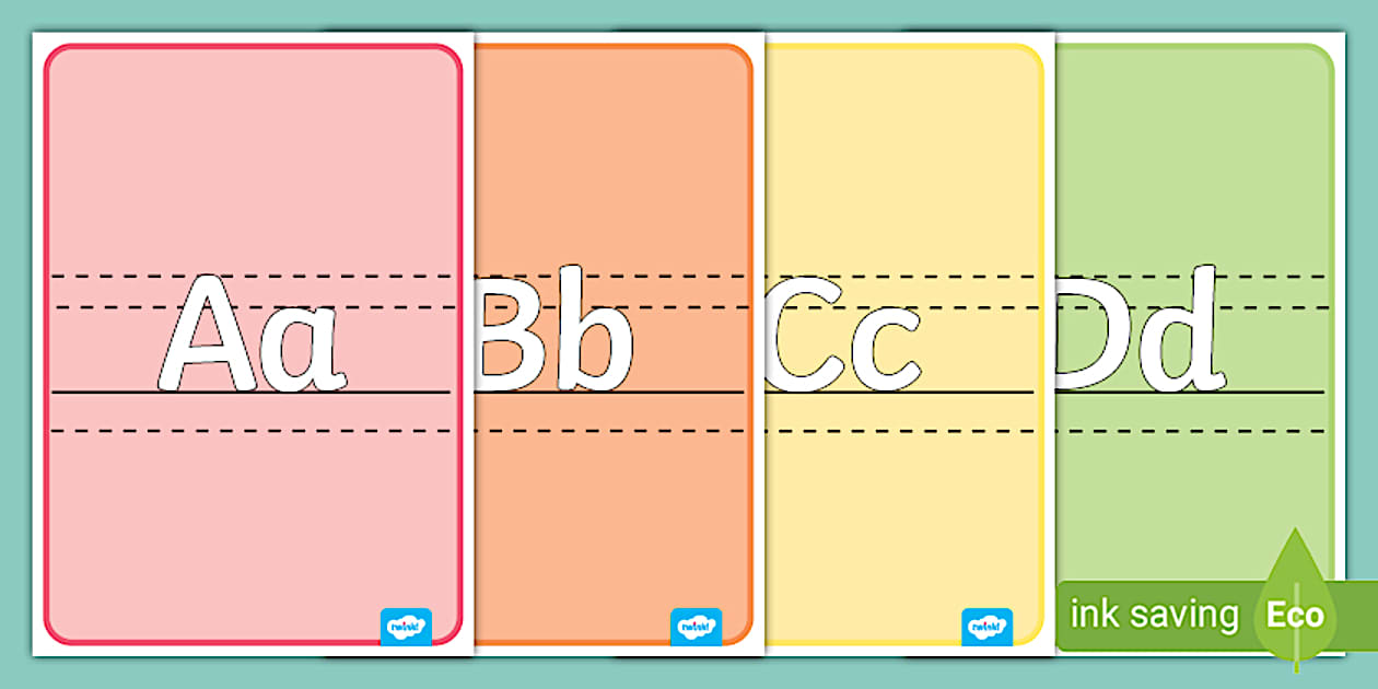 Pastel Upper and Lowercase Handwriting Display Posters