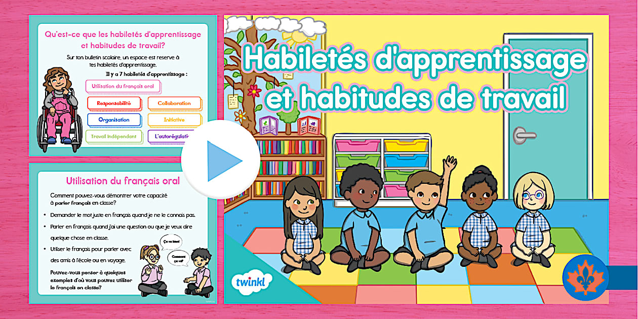 Ontario Learning Skills Primary PowerPoint Francophone