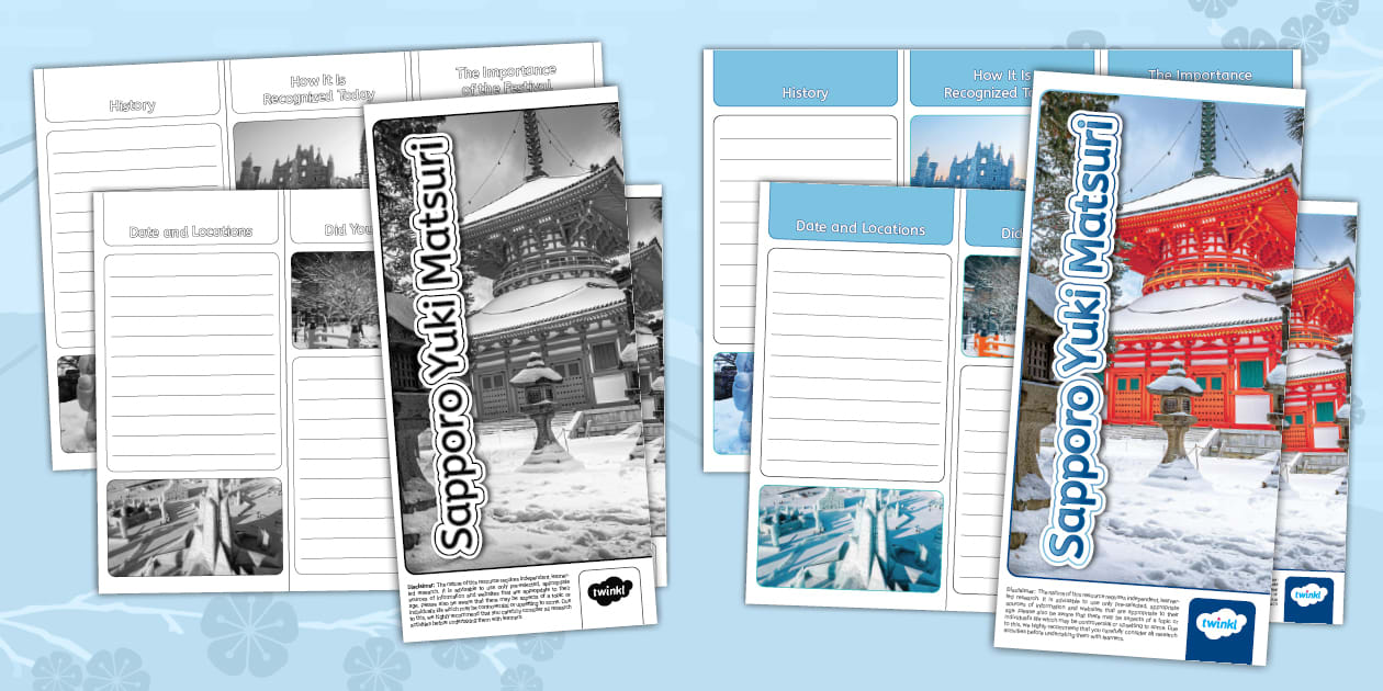 Sapporo Yuki Matsuri Leaflet Template (Teacher-Made)