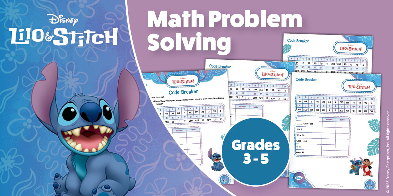Lilo & Stitch: Math Codebreaker for 3rd-5th Grade