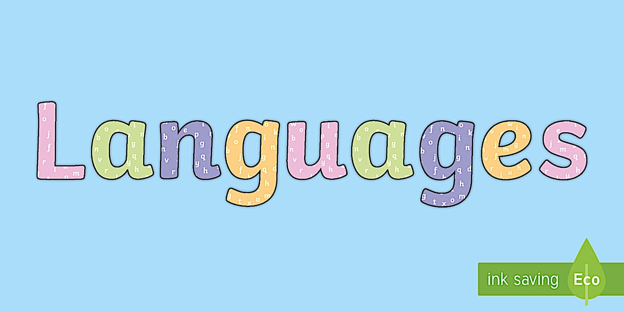 Cursive Languages Title Pastel Display Lettering - Twinkl