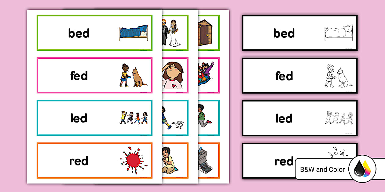 -ed Family Word Cards for K-1st Grade (teacher made)
