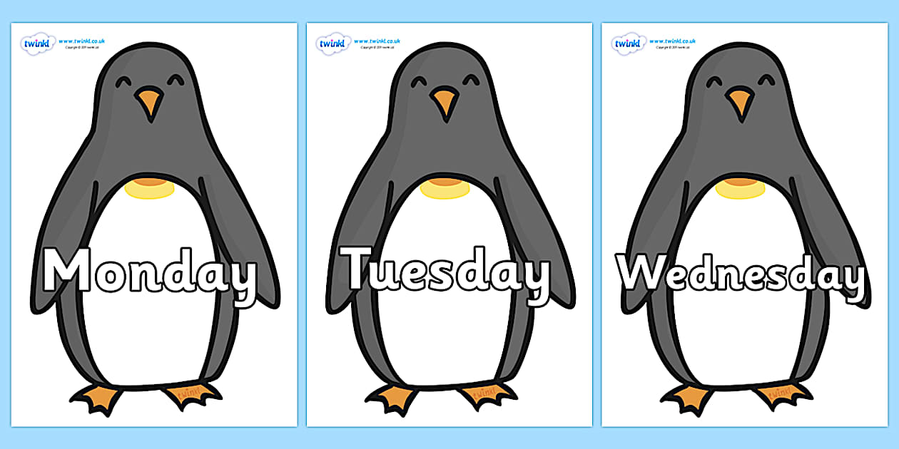 Days of the Week on Penguins (teacher made) - Twinkl