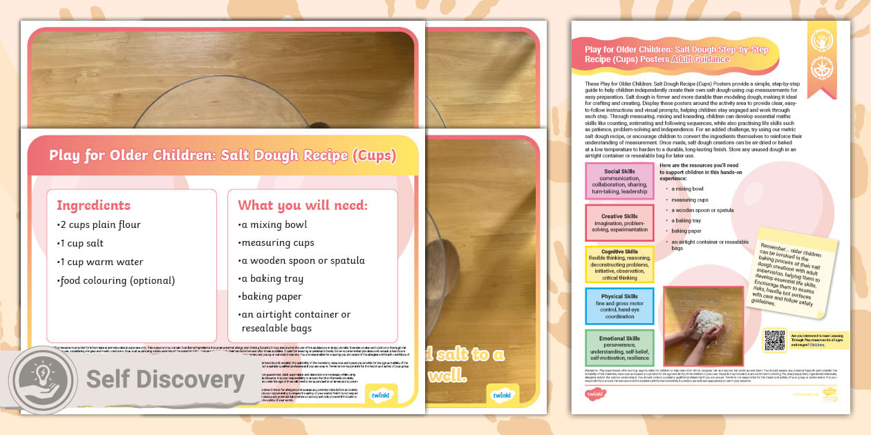 Salt Dough Step-by-Step Recipe (Cups) Posters (teacher made)