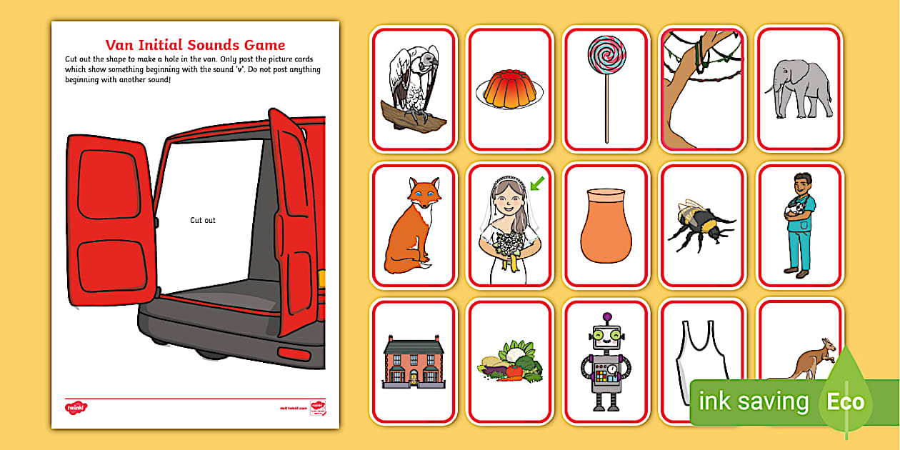 Van Initial Sound Game: Letter v (teacher made) - Twinkl
