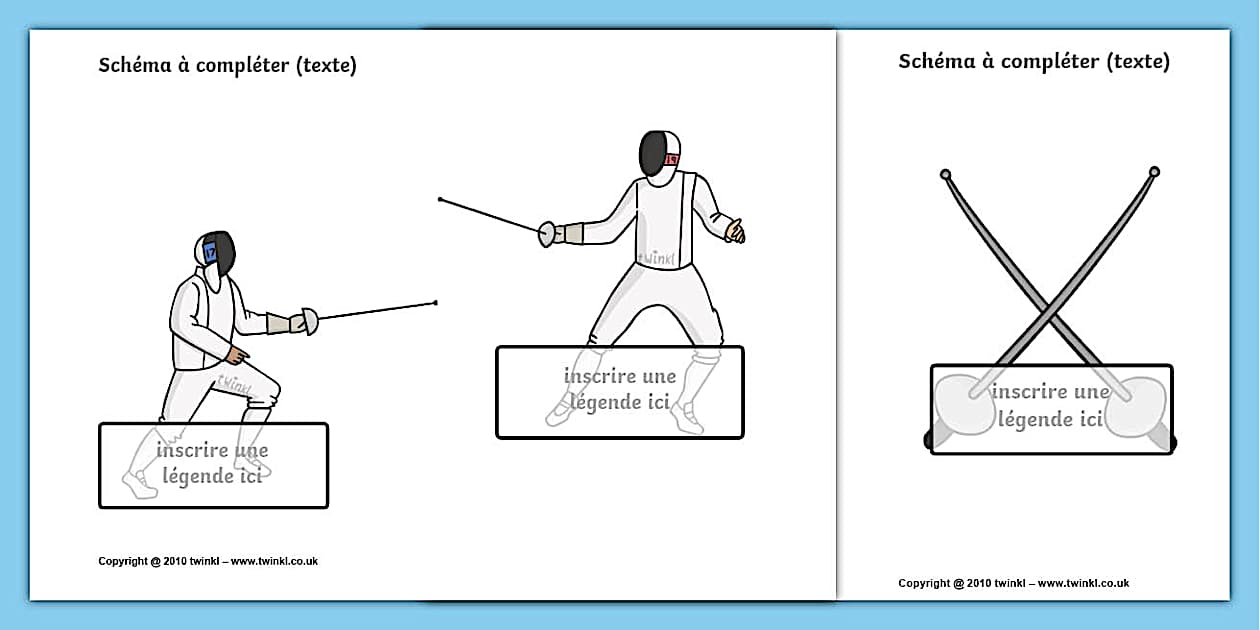 L'escrime - schéma à compléter (Teacher-Made) - Twinkl