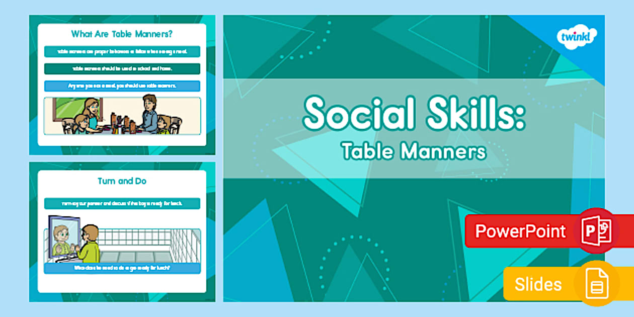 Social Skills: Table Manners PowerPoint & Google Slides