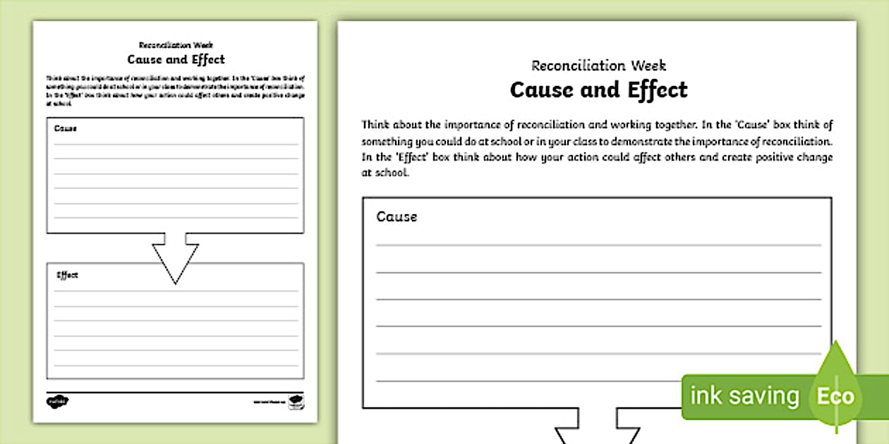 National Reconciliation Week Cause And Effect Worksheet